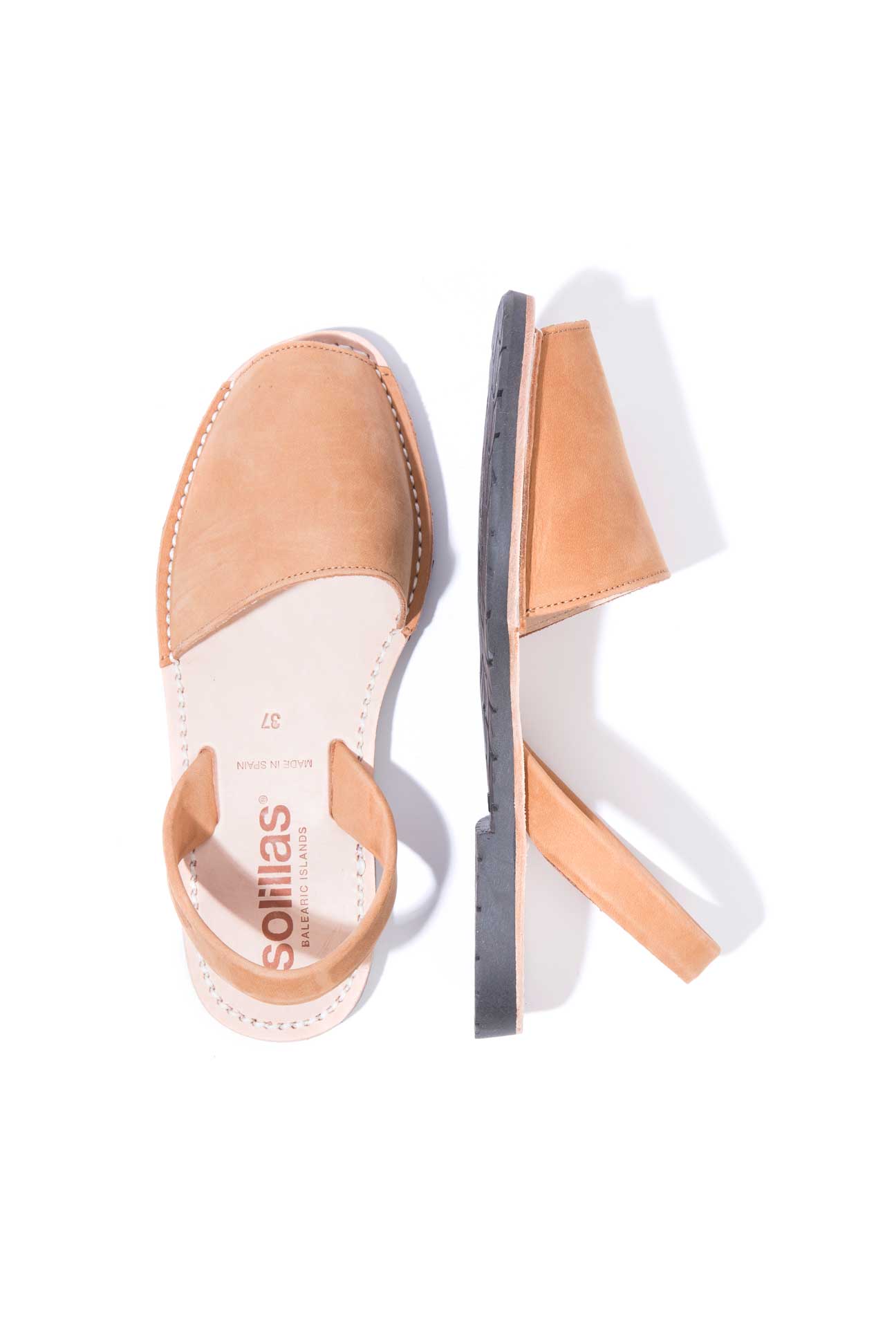 Original Menorcan Sandals | Tan Nubuck Leather - Cuero | Solillas ...